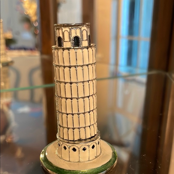 Kubl | Accents | Kubla Silver And Cream Leaning Tower Of Pisa Trinket Hideaway Box | Poshmark